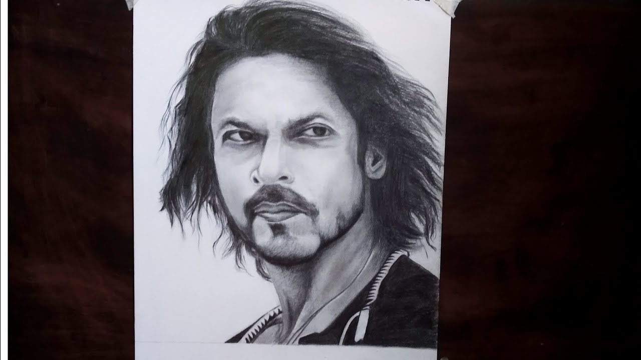 How to draw shahrukh khan drawing/pathan drawing - YouTube