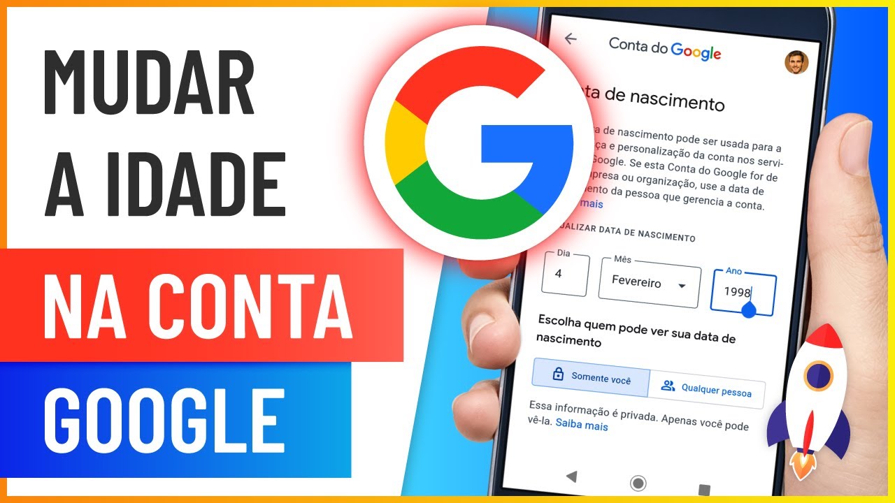 Como MUDAR A IDADE na Conta do Google Pelo Celular e PC - YouTube