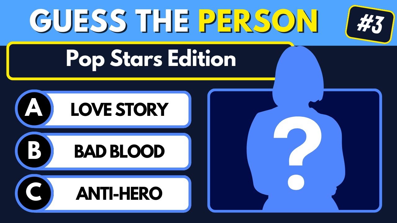 Guess the Person - Pop Stars Edition | Trivia | Quiz | Questions - YouTube