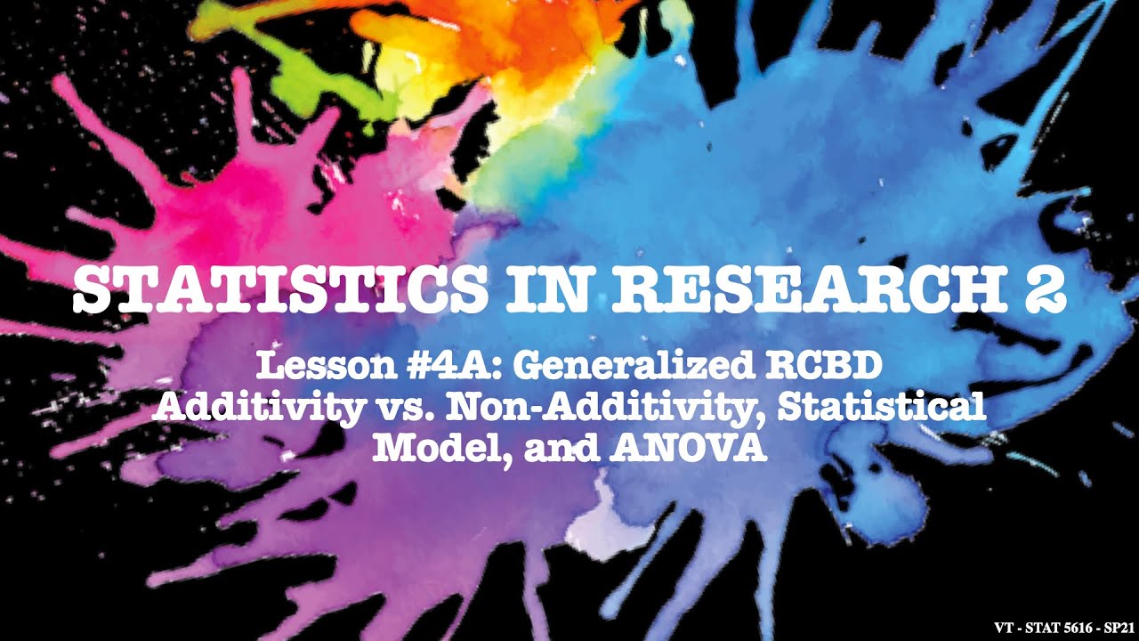 Lesson4A: Additivity vs. Non-additivity and Introduction to GRCBD - YouTube