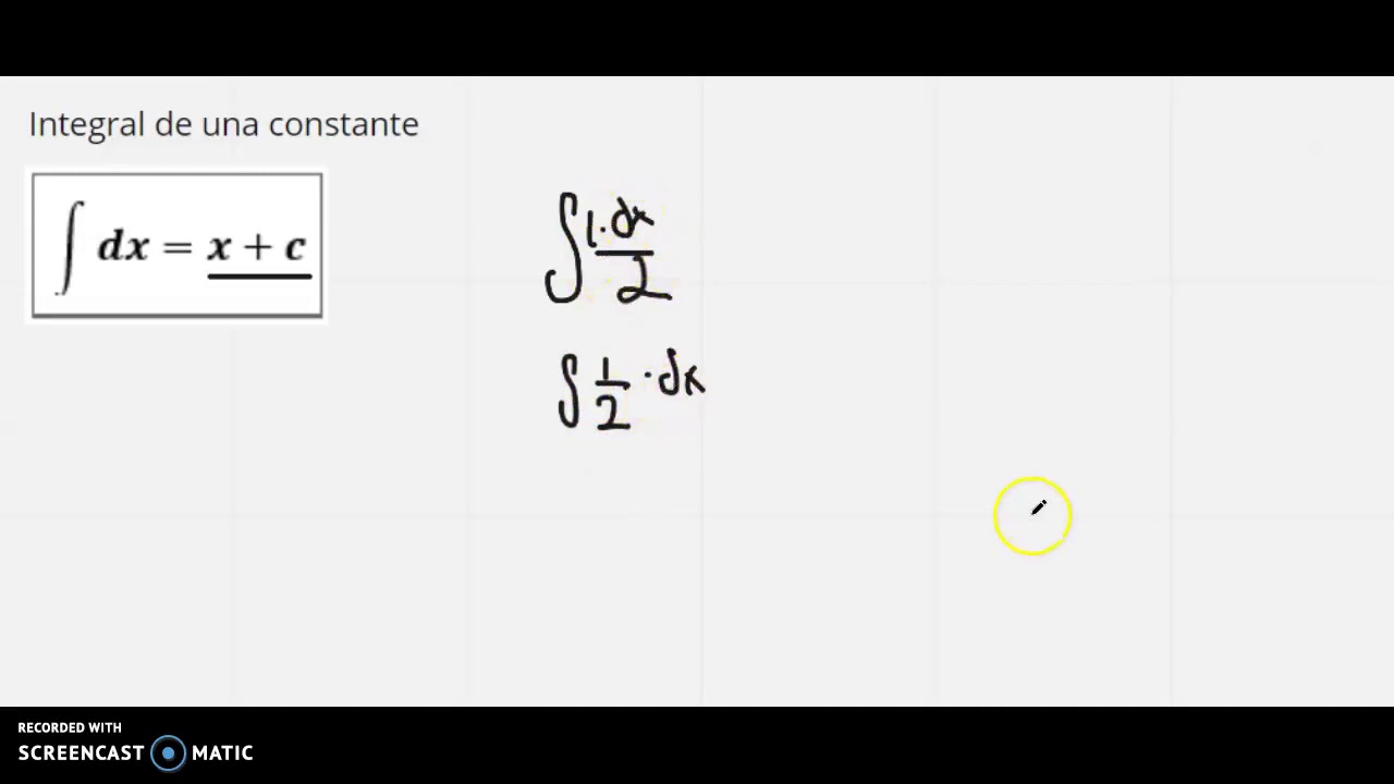 Integral de una constante - YouTube