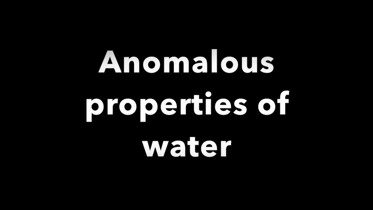 Anomalous Properties of Water - YouTube