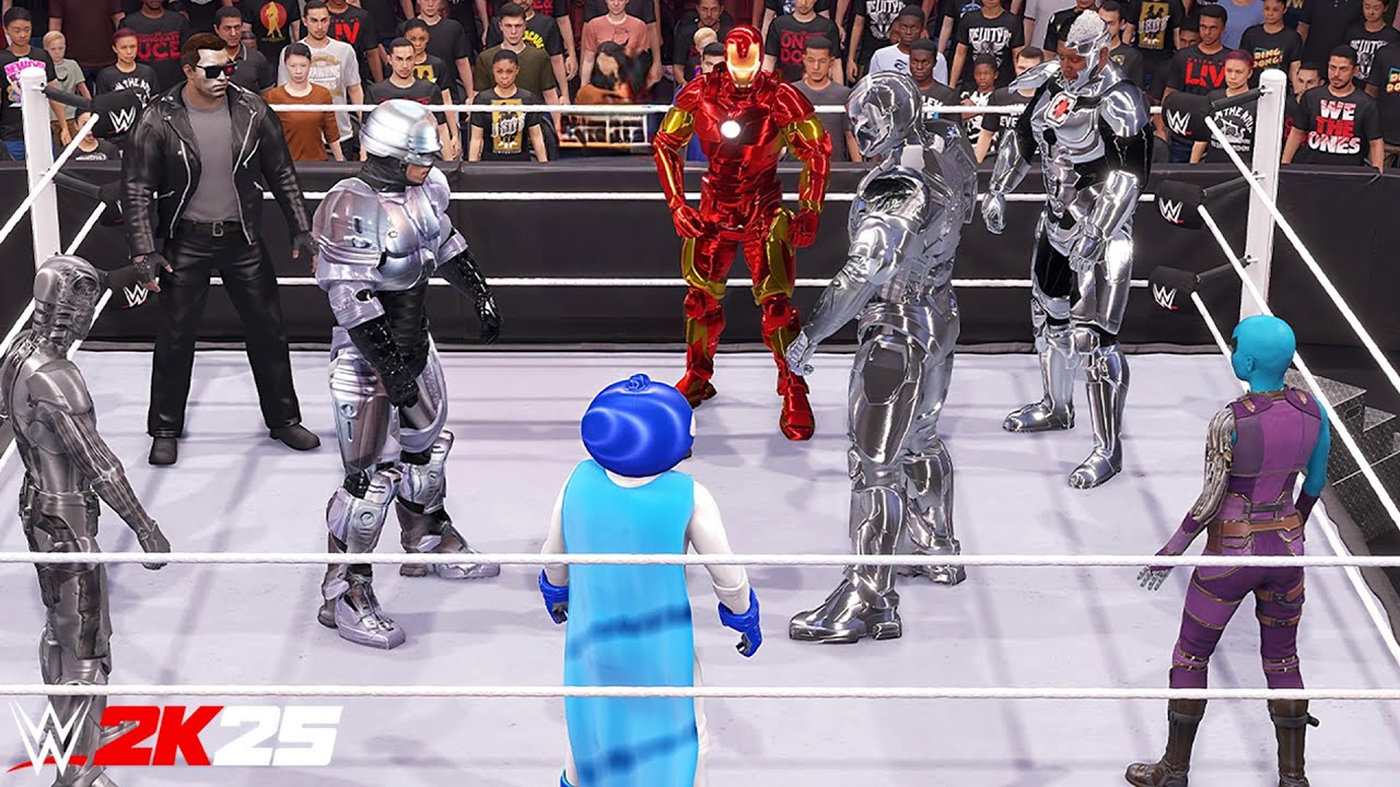 All Robot Heroes & Villains in Elimination Match - WWE 2K25 PS5 [4K ...