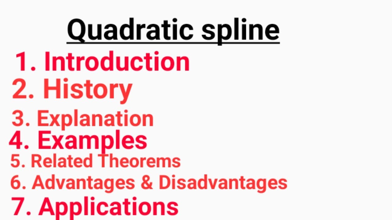 Quadratic spline with example in English - YouTube