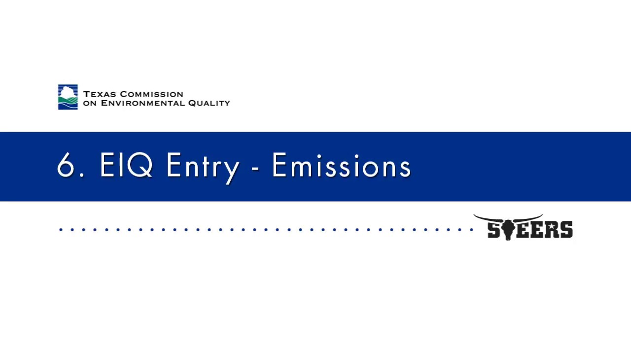 Web-EI 6. EIQ Entry – Emissions - YouTube