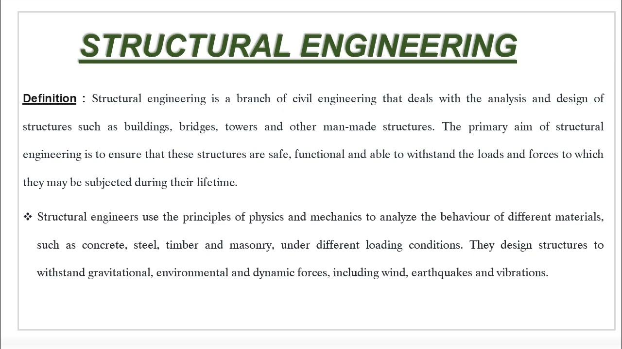 Structural engineering basic definition - YouTube