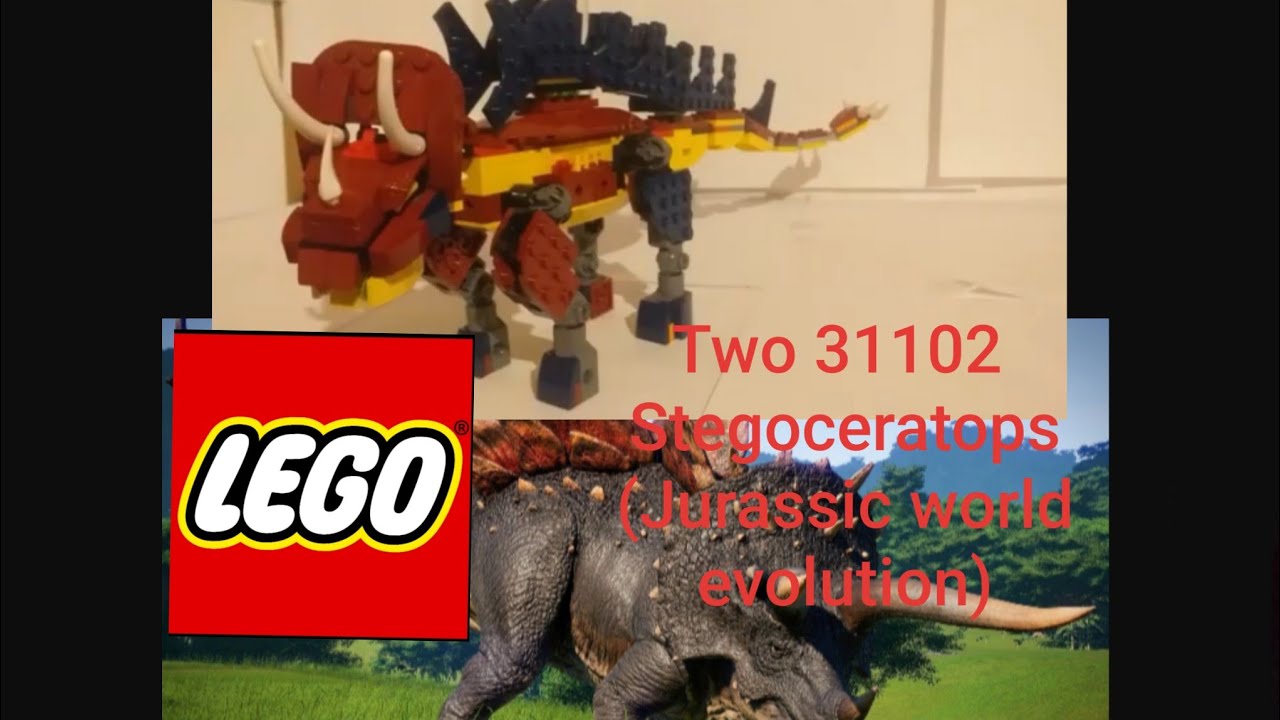 Lego creator alternate build stegoceratops with two 31102 - YouTube