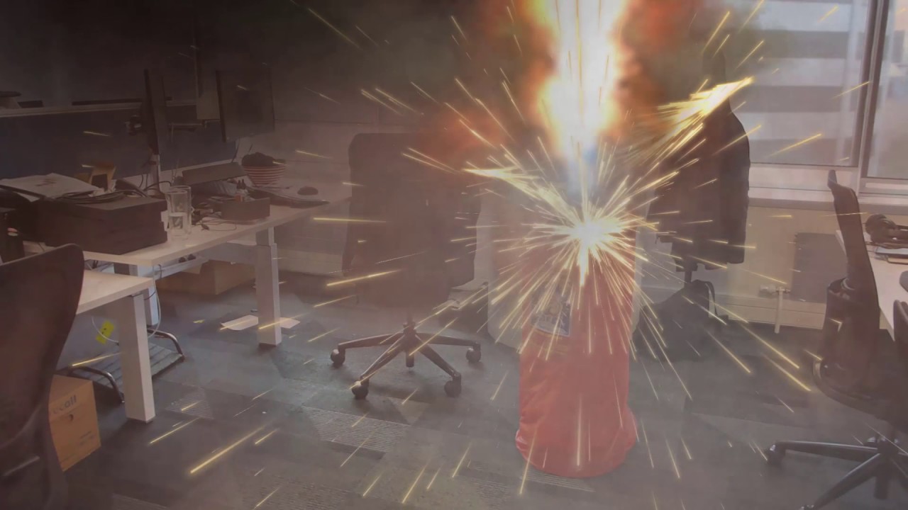 Office Indoor Firework - YouTube