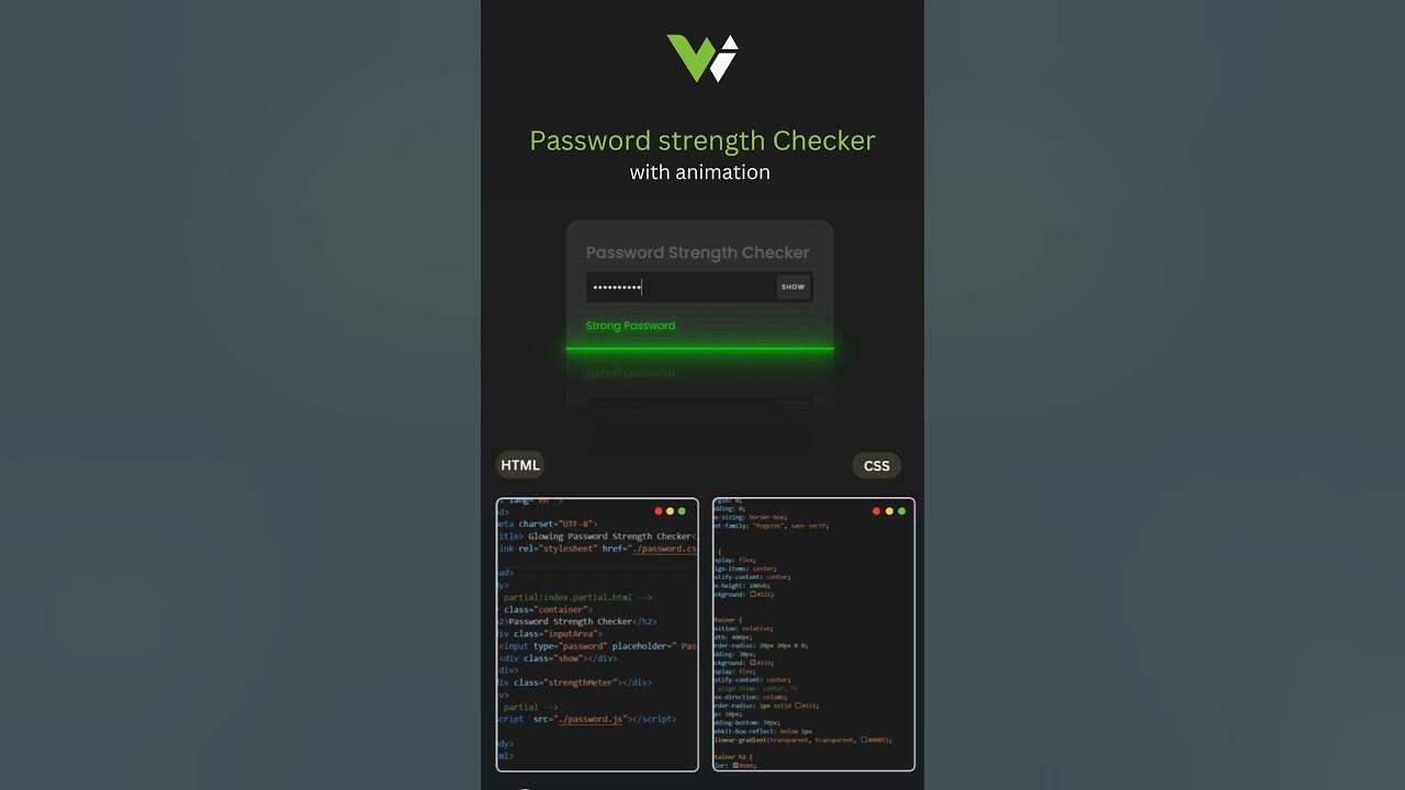Password strentghth checker using animation in CSS. #css #html #htmlcss #frontenddeveloper # ...