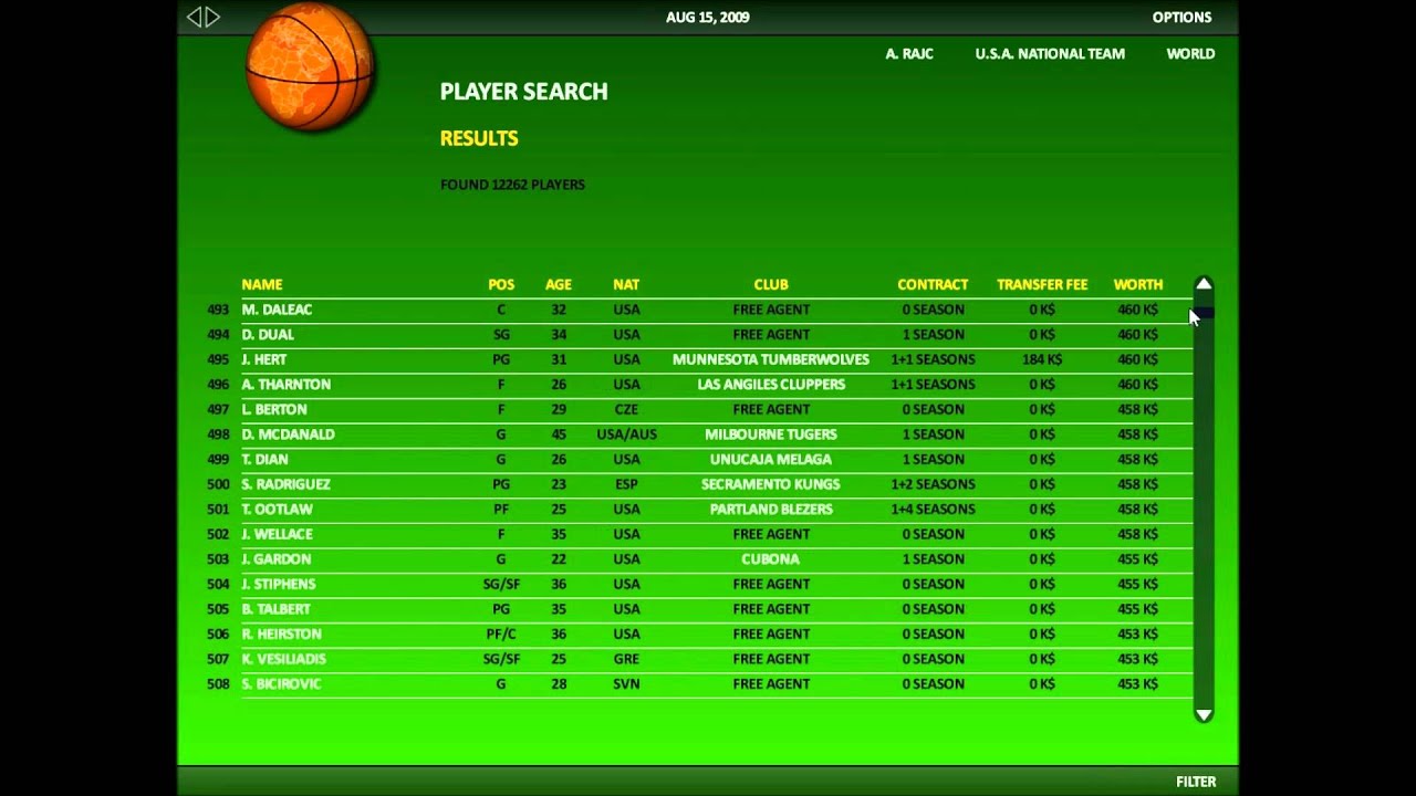 World Basketball Manager 2010 Gameplay - YouTube