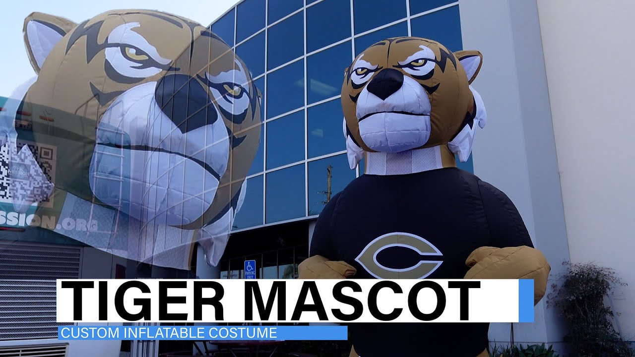 Tiger Mascot: Custom Inflatable Costume - YouTube