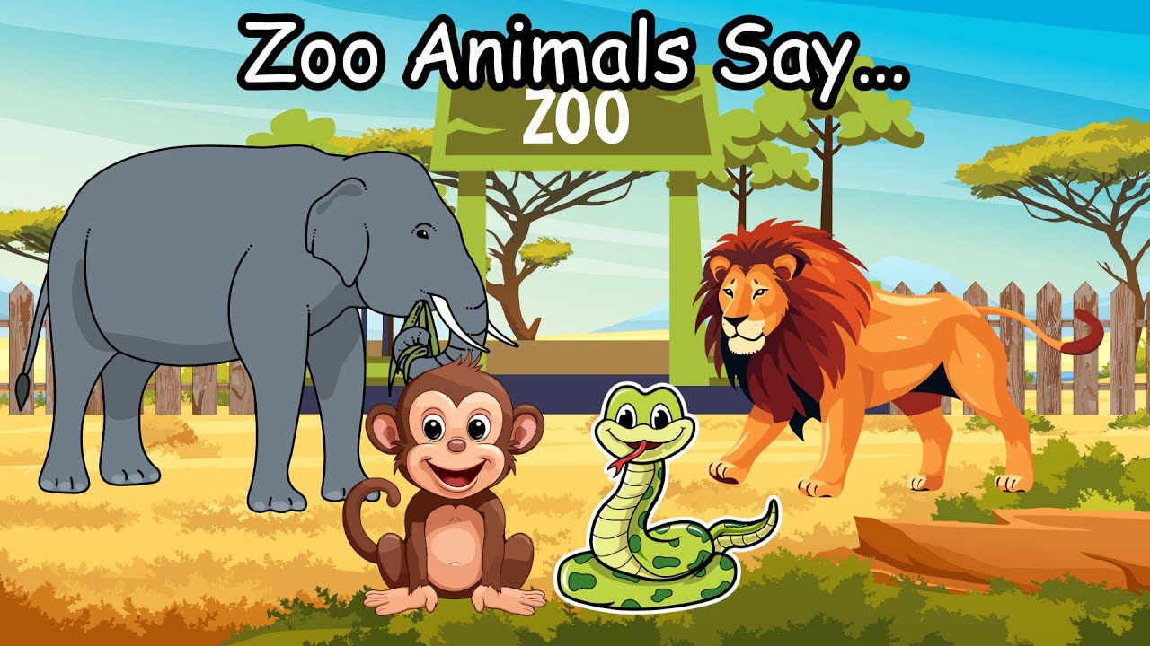 Zoo Animals Song with Sounds | Learn Animal Noises for Preschoolers ...