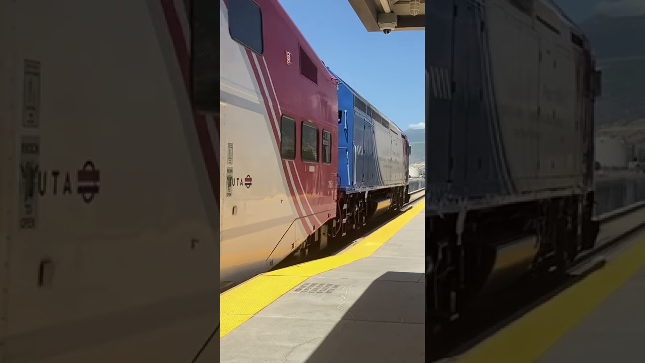 UTA front runner arrives and departs woods cross station - YouTube