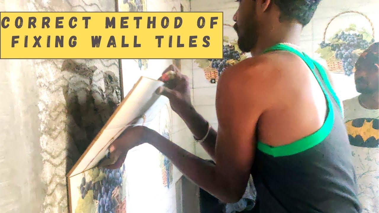 Correct method of fixing wall tiles- A2Z Construction Details - YouTube