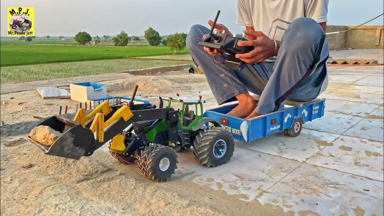 Very Powerful Tractor with trolly Homemade remote control tractor - YouTube