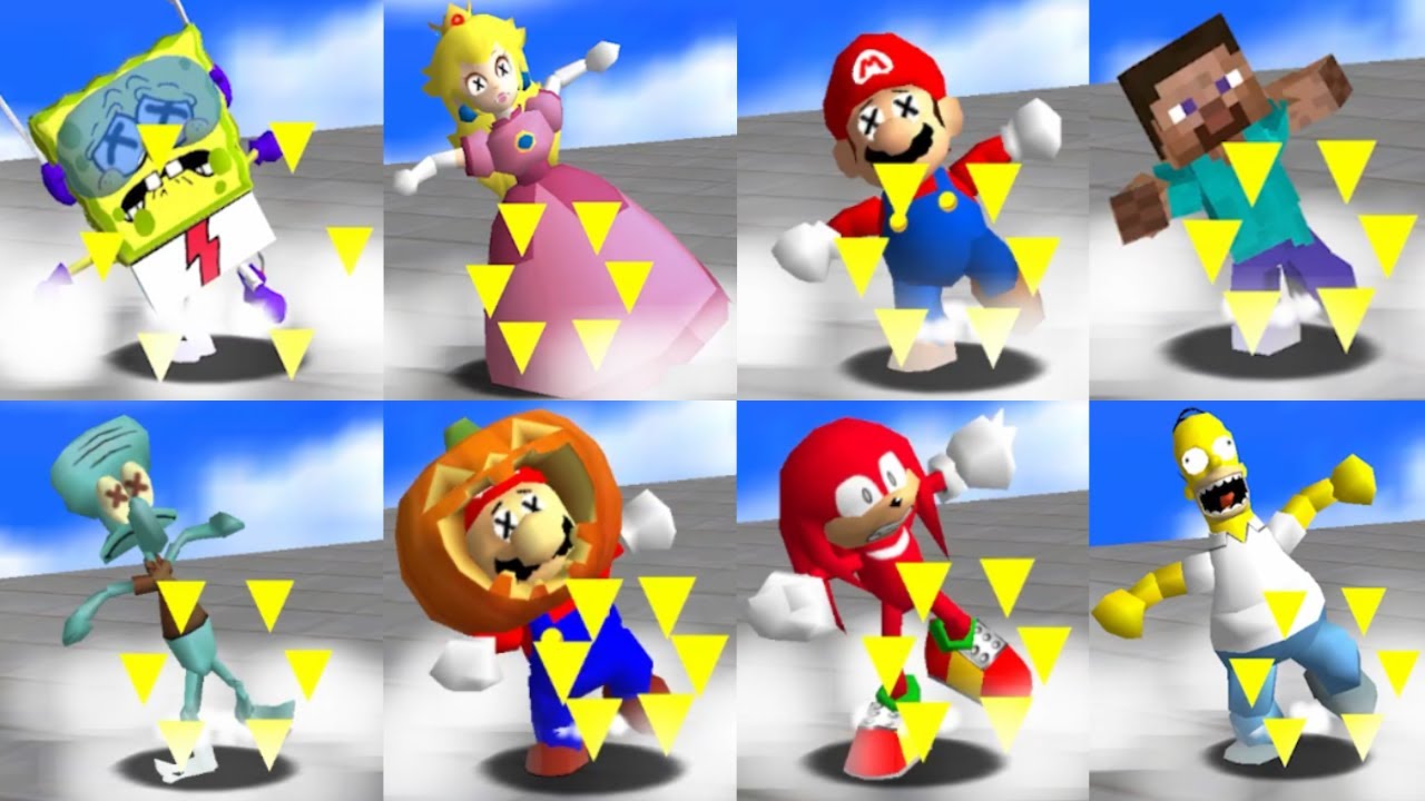 All Characters defeated by Electric in Super Mario 64 Hard Mode - YouTube