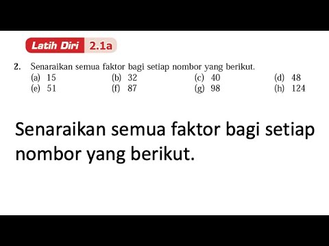 Latih diri 2.1a No 2 | Matematik Tingkatan 1 Bab 2 Faktor dan Gandaan ...