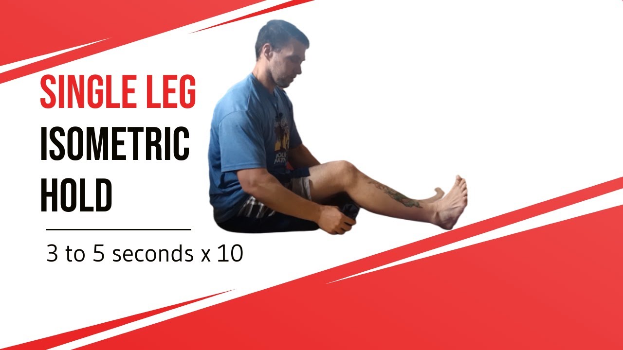 seated single quad isometric set hold (5 seconds x 10 reps) - YouTube