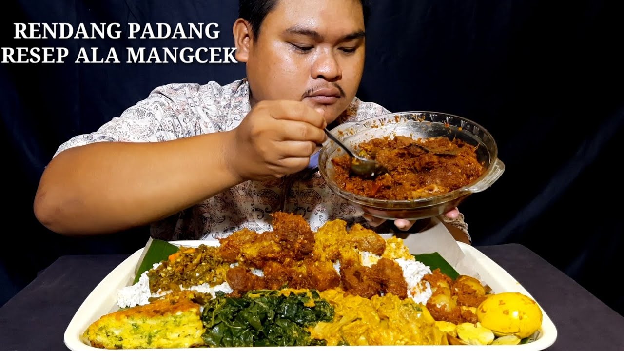 MUKBANG NASI PADANG RENDANG JENGKOL DAN SAPI RESEP ALA MANGCEK... - YouTube
