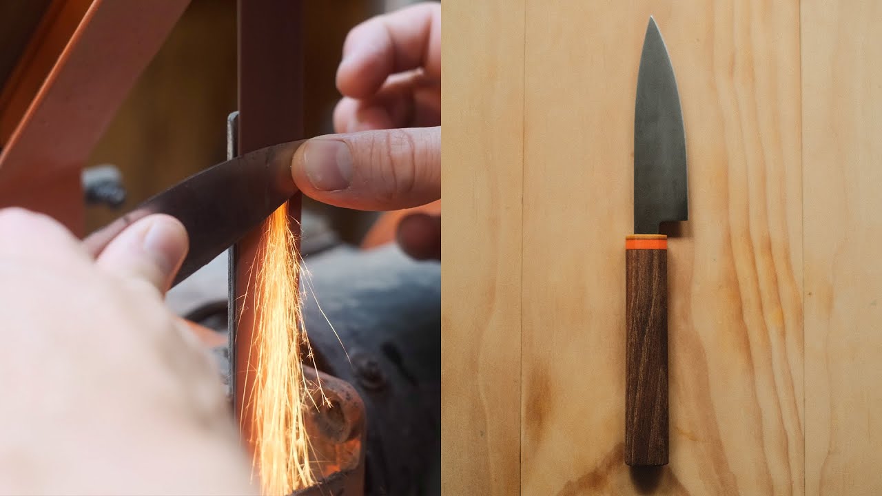 Making a kitchen knife with a 1x30 / KNIFEMAKING - YouTube