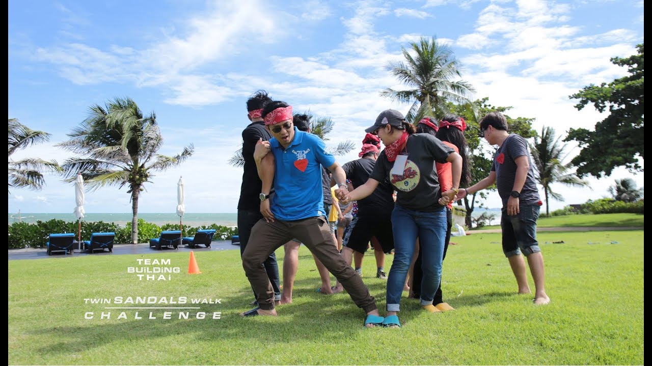 Twin sandals walk together outdoor team building activity Corporate ...