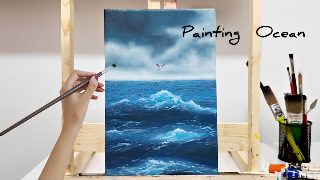 How To Paint OCEAN in Oil Paints / Tutorial for Beginners - YouTube