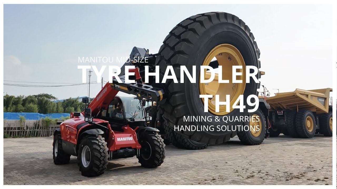 Experience Efficiency with the Manitou TH49 Tyre Handler - YouTube