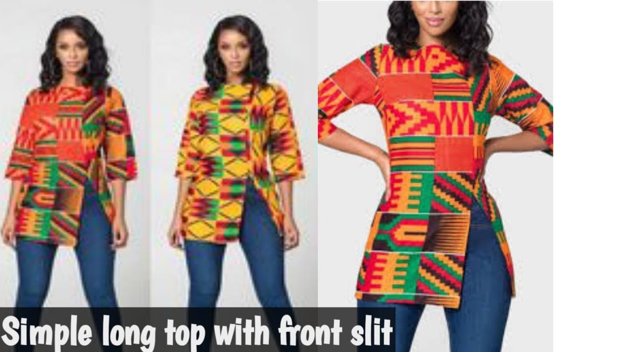 TUTORIAL ON SIMPLE LONG TOP WITH FRONT SLIT - YouTube