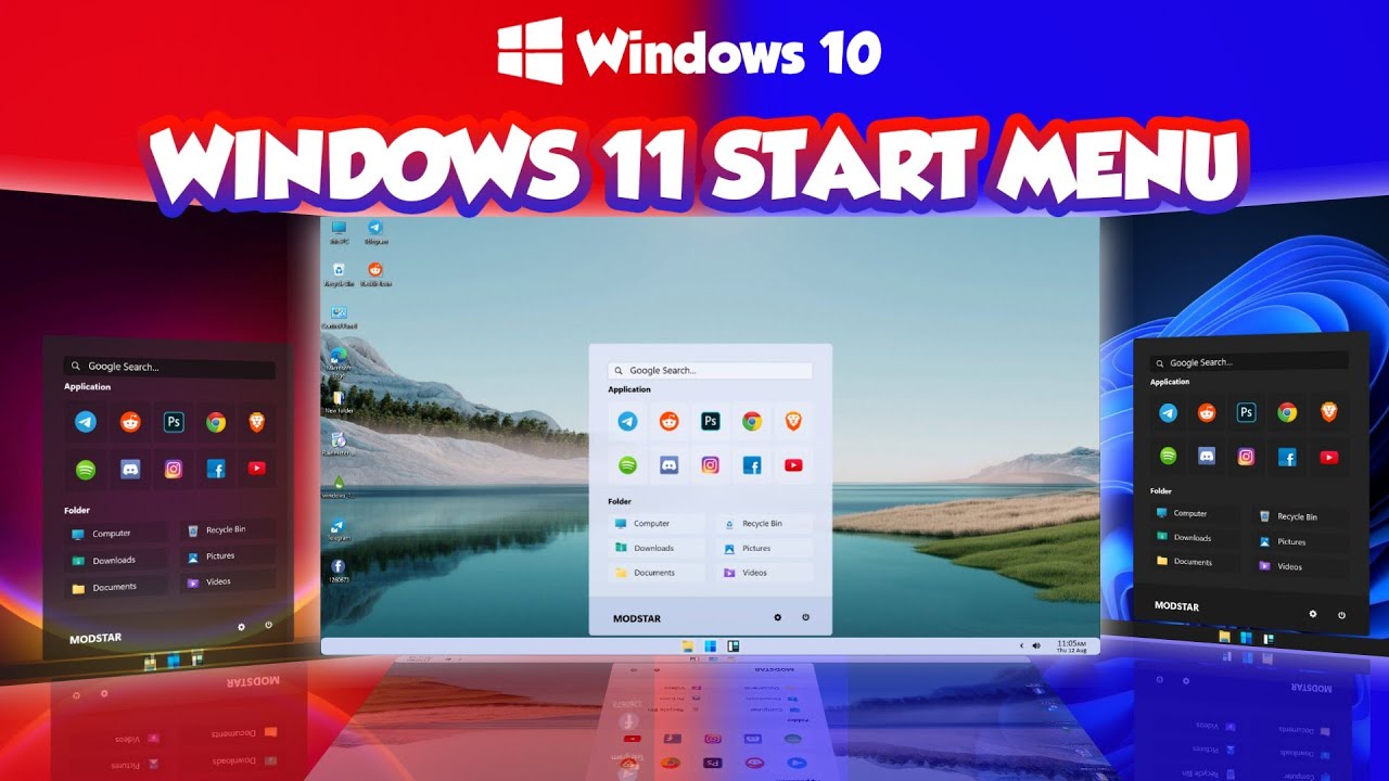 Windows 11 Start Menu For Windows 10 | Work on Windows 7 , Windows 8.1 ...