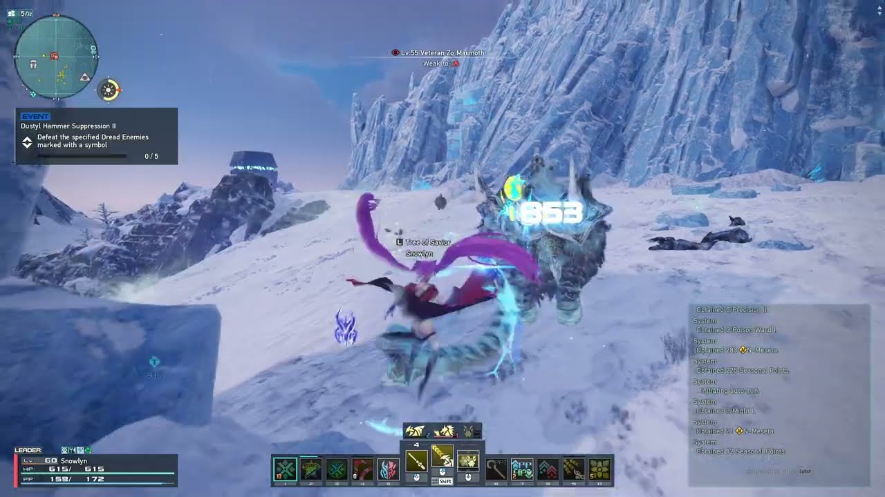 PSO2 NGS - Waker skill testing (on Veteran Zo Marmoth) - YouTube