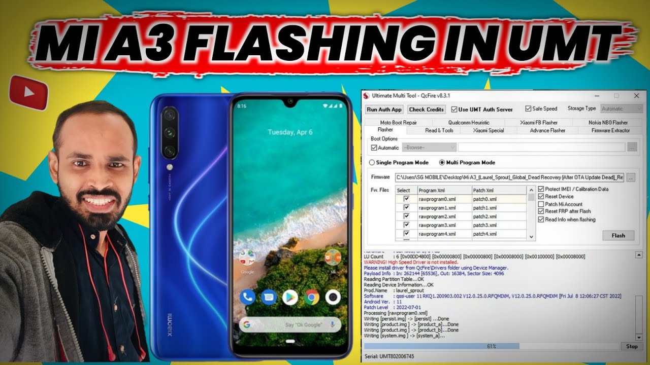 Mi A3 Flashing in UMT | How To Flash Mi A3 - YouTube