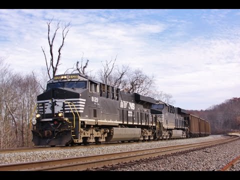 NS 8129 & 8130 Together on a coal drag Fort Wayne Line 11-9-2015 - YouTube