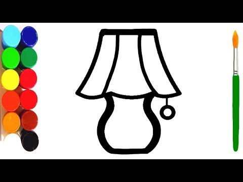 Lamp light Drawing, Painting and Coloring for kids and toddlers | Draw ...