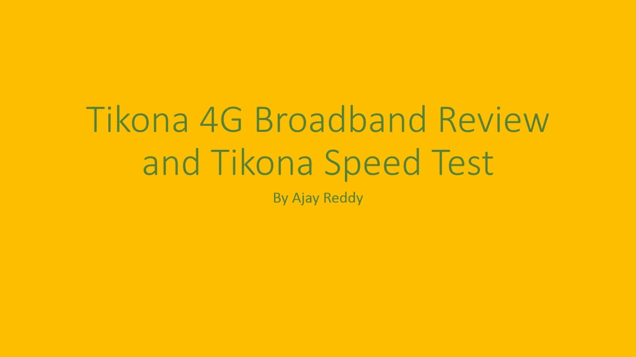 Review for Tikona Broadband 4G | Online Speed Test for Tikona 4G - YouTube