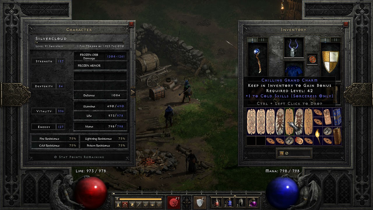 D2R - My 1261 Damage Frozen Orb Sorceress - YouTube