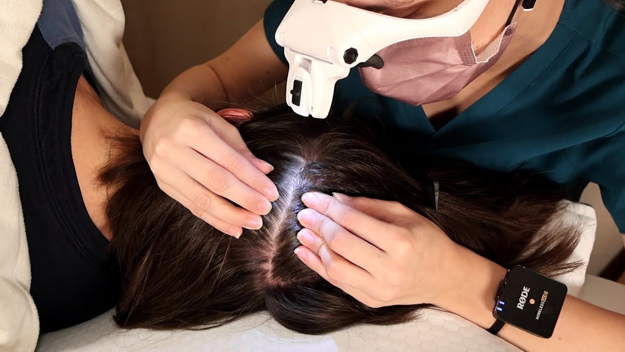 [NO ADS] ASMR Dermatologist Scalp SKIN Exam & Analysis | Sample Taking ...