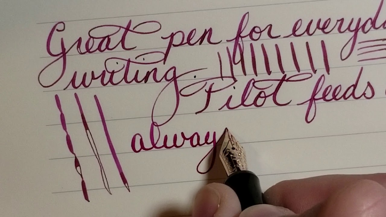 Pilot Custom 74 SF nib writing sample - YouTube