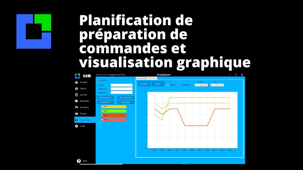 Planification de préparation de commandes et visualisation graphique - YouTube