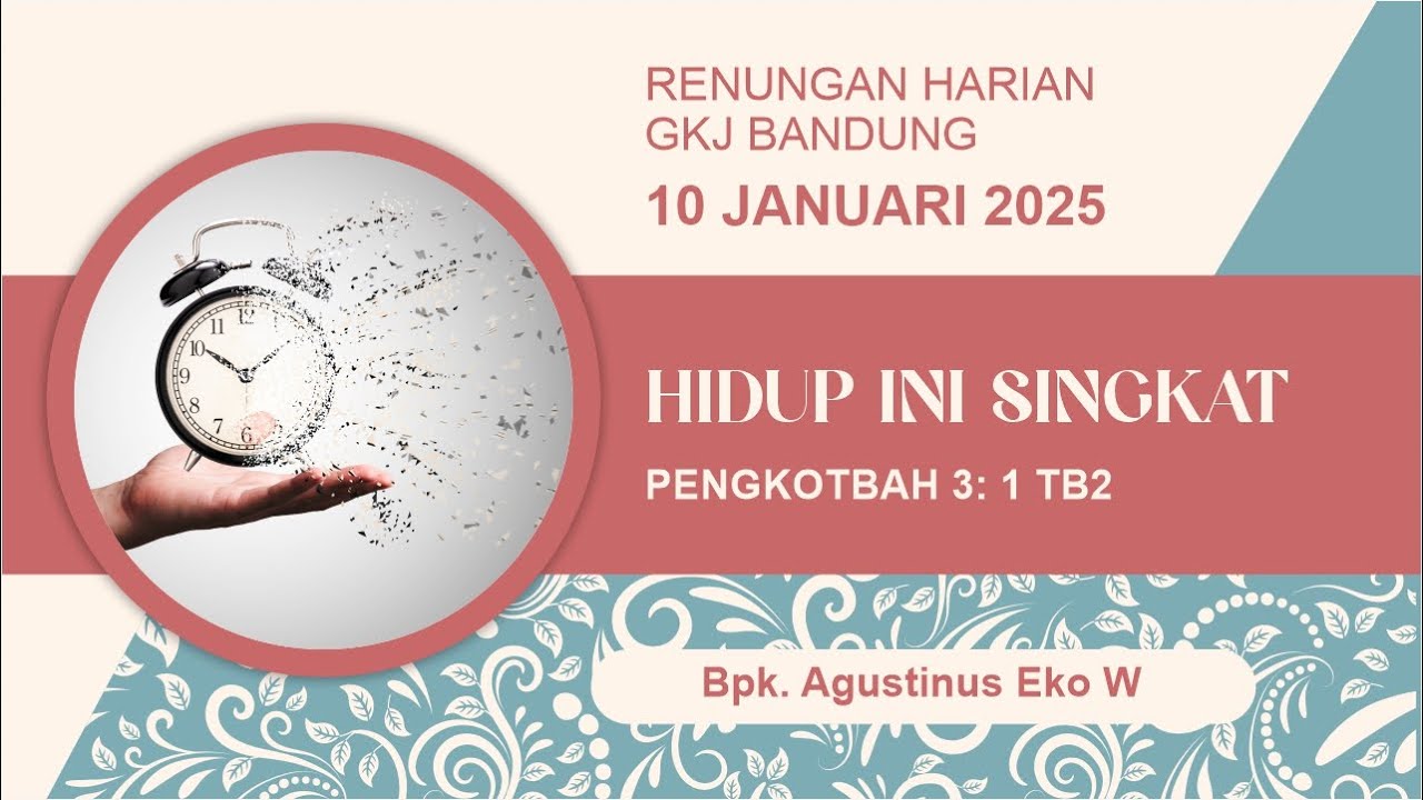 Renungan Harian 10 Januari 2025 - YouTube