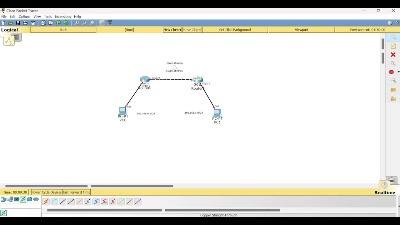 Configurasi routing statik 2 router - YouTube