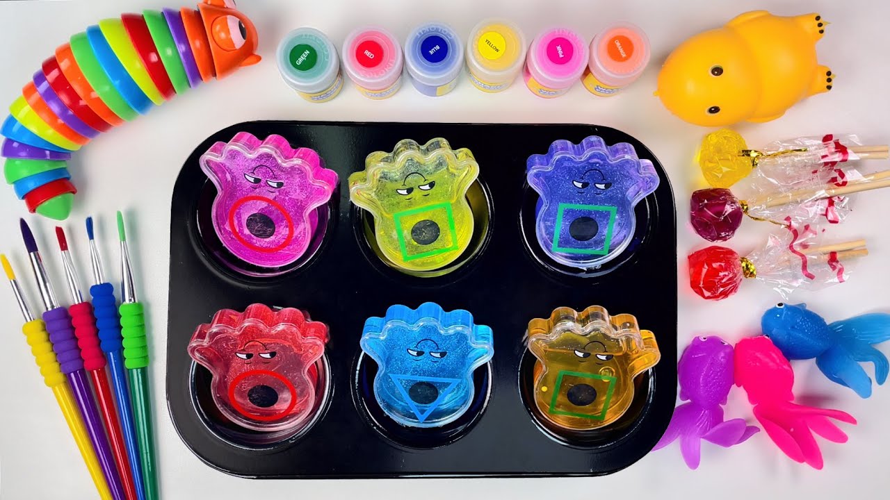 16 Minutes Satisfying Rainbow Mixing All Lollipop Candy and Squid Slime ...