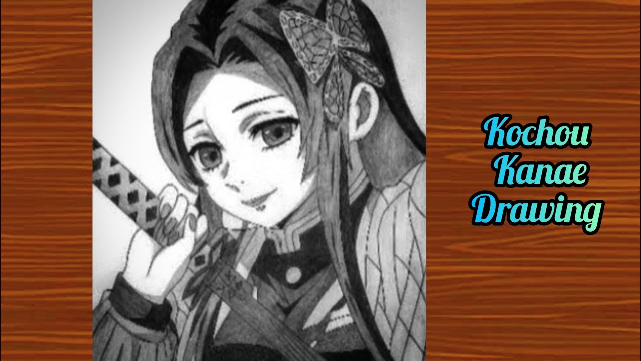 How to draw kochou Kanae from demon slayers | Kanae drawing step by ...
