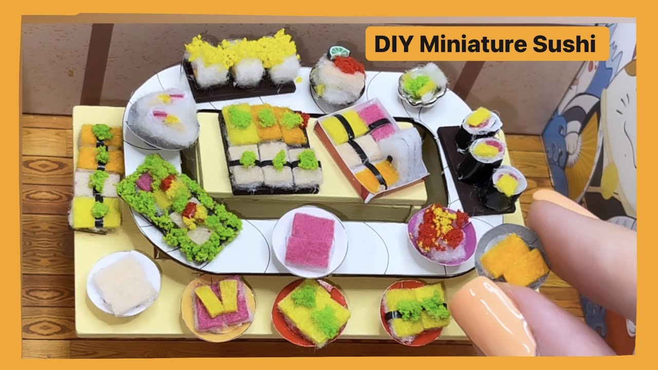 Lets Make Miniature Sushi - DIY Miniature Dollhouse Kit - YouTube