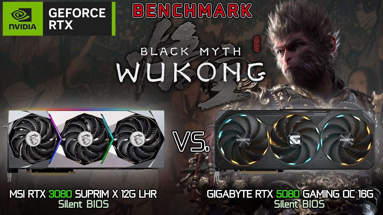 Geforce RTX 3080 12G vs Geforce RTX 5080 16G - Black Myth: Wukong Benchmark | 4K 60FPS - YouTube