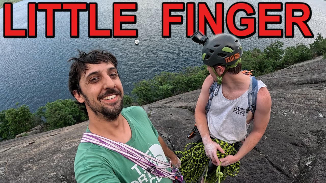 climbing LITTLE FINGER on ROGERS ROCK Lake George - YouTube