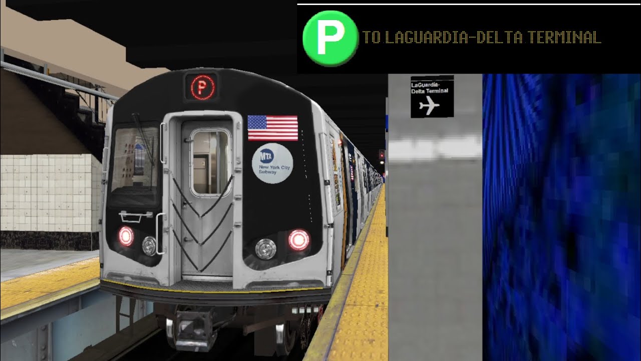 OpenBVE Fiction: P Train To LaGuardia-Delta Terminal (R160B Alstom NYS ...
