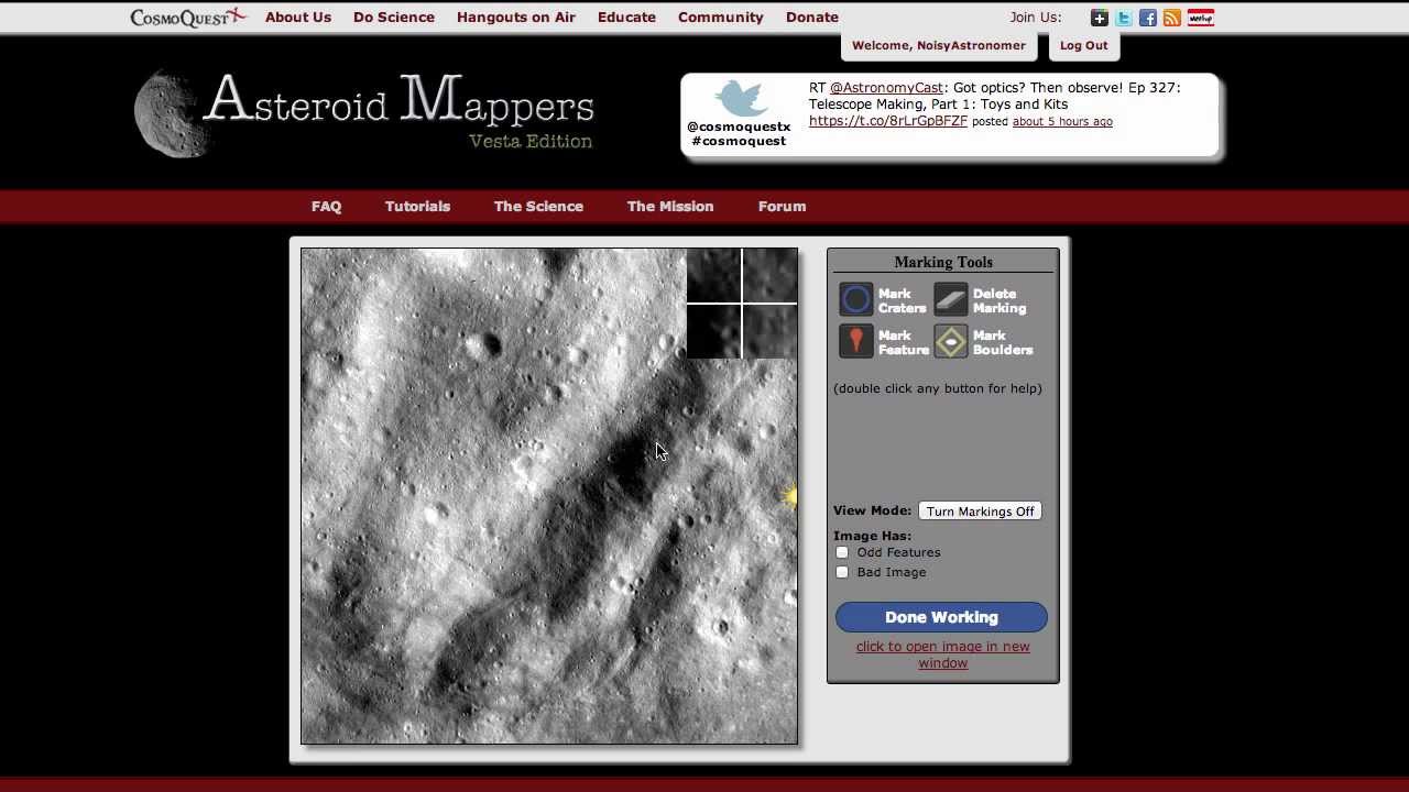 CosmoQuest Asteroid Mappers: Vesta Edition Tutorial - January 2014 - YouTube