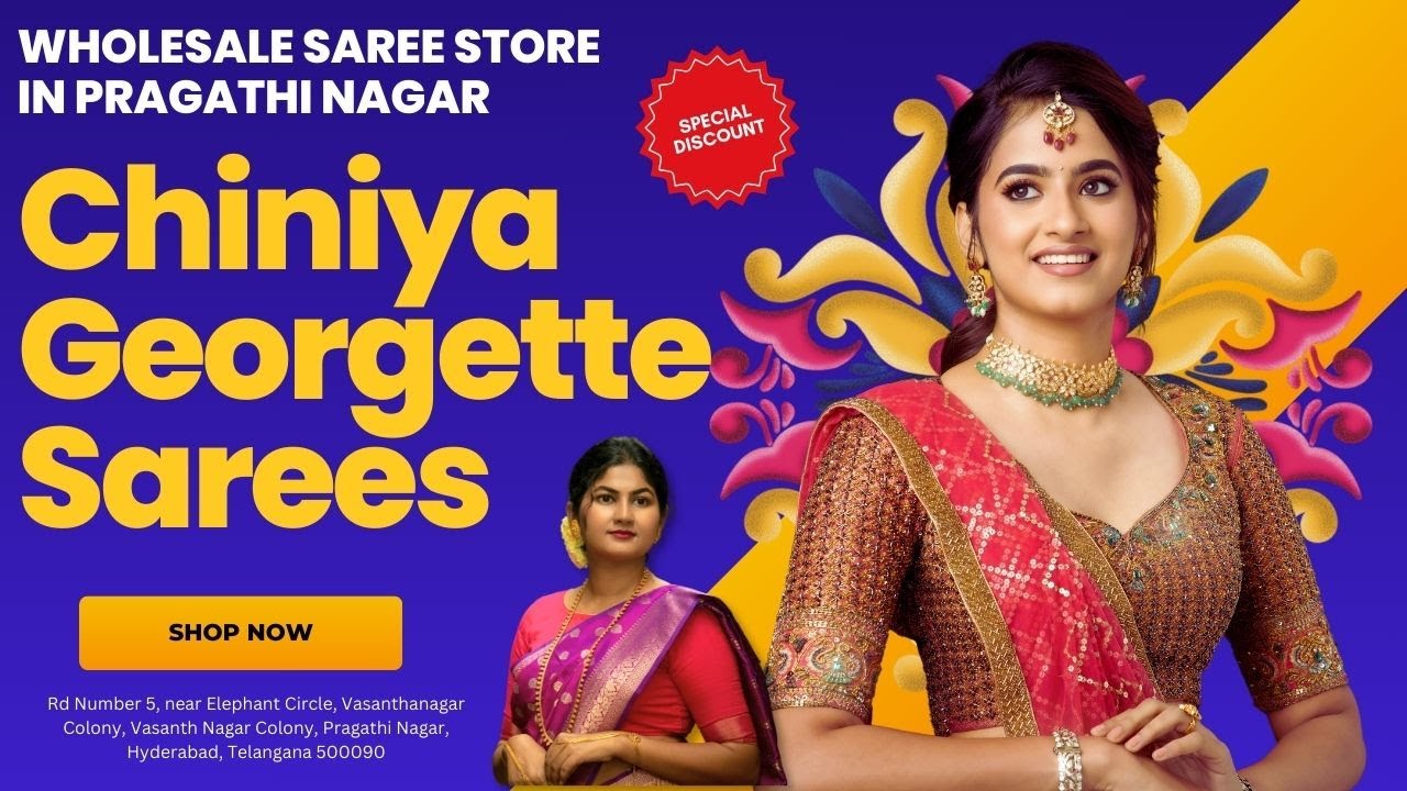 Chiniya Georgette Sarees | Best sarees store in Pragathi Nagar ...