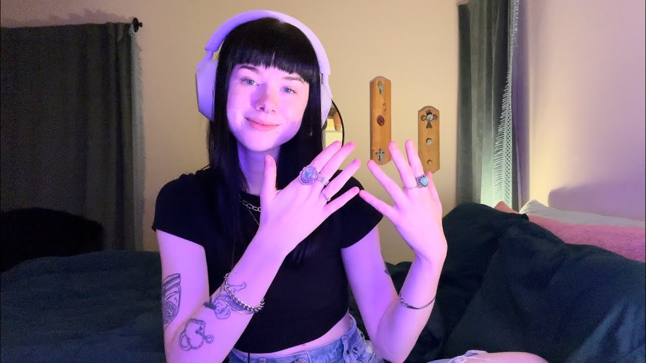 ASMR | Hand movements with mouth sounds + ring sounds 🌸 (very tingly ...
