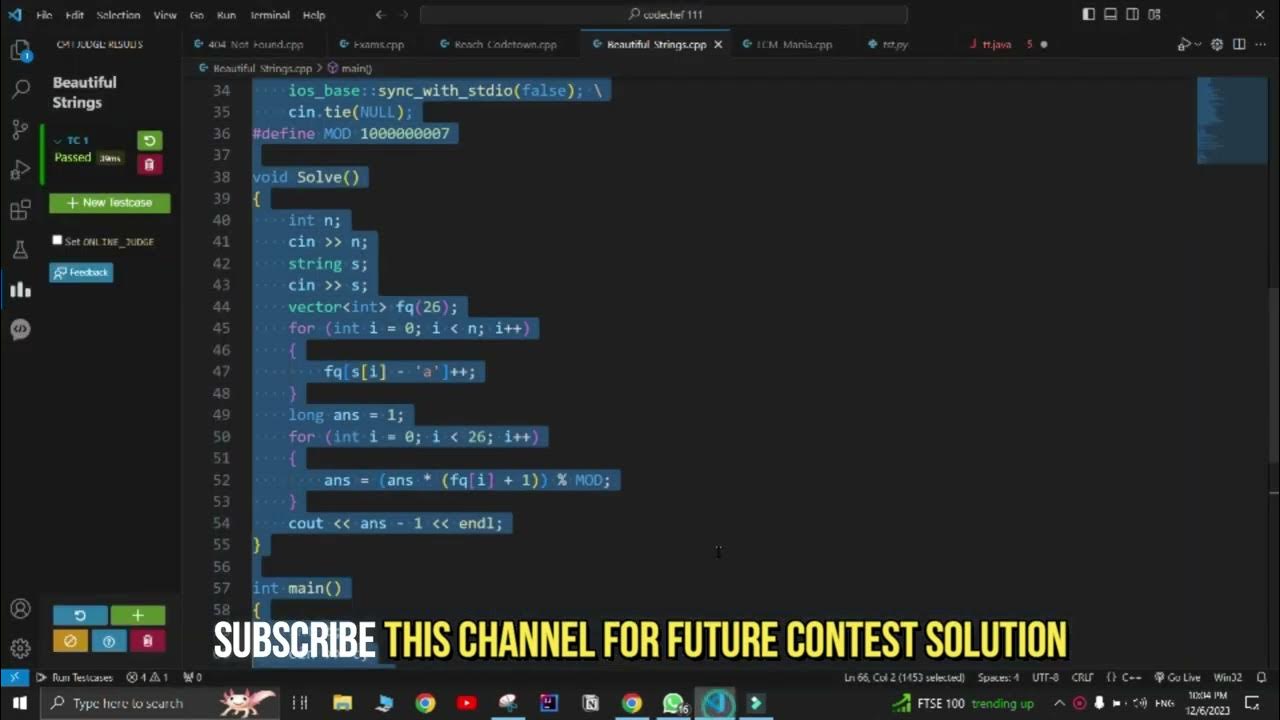 Beautiful Stringsin C++ || Codechef 111 - YouTube